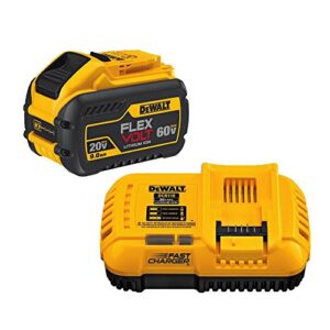 dewalt 60v max* flexvolt lithium battery with charger, 9-ah (dcb118x1)