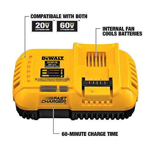 DEWALT 60V MAX* FLEXVOLT Lithium Battery with Charger, 9-Ah (DCB118X1)