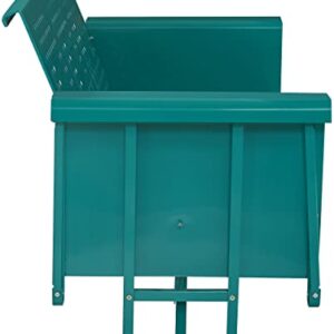 Crosley Furniture CO1023-TU Bates Retro Metal Outdoor Sofa Glider, Turquoise Gloss