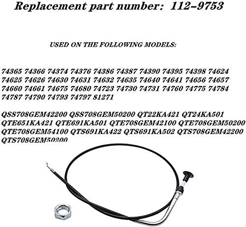 112-9753 Choke Cable for Toro TimeCutter Choke Cable 74365 74366 74374 74386 74387