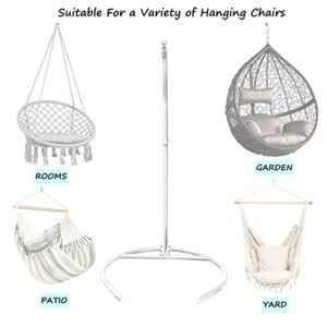 C-Shape Base Hanging Chair Hammock Stand - Powder Coated Construction for Egg Chair and Indoor/Outdoor Hammock Chairs, X-Large (White)