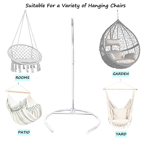 C-Shape Base Hanging Chair Hammock Stand - Powder Coated Construction for Egg Chair and Indoor/Outdoor Hammock Chairs, X-Large (White)