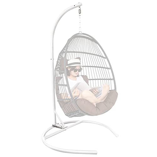 C-Shape Base Hanging Chair Hammock Stand - Powder Coated Construction for Egg Chair and Indoor/Outdoor Hammock Chairs, X-Large (White)