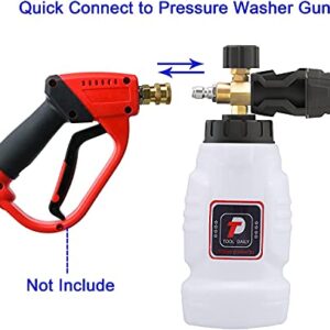 Tool Daily Foam Cannon, 1/4 Inch Quick Connect, Power Washer Foam Cannon with 5 Pressure Washer Nozzles,1 Liter