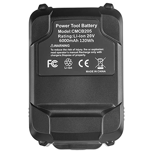 TREE.NB CMCB205 6000mAh 20V Battery Replacement for Craftsman V20 MAX Lithium Ion Battery CMCB204 CMCB202 CMCB201 CMCB104 CMES510 Cordless Power Tool Battery Only for Craftsman 20V Max V20 Series