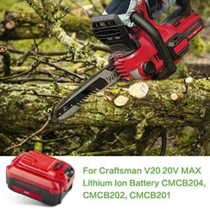 TREE.NB CMCB205 6000mAh 20V Battery Replacement for Craftsman V20 MAX Lithium Ion Battery CMCB204 CMCB202 CMCB201 CMCB104 CMES510 Cordless Power Tool Battery Only for Craftsman 20V Max V20 Series