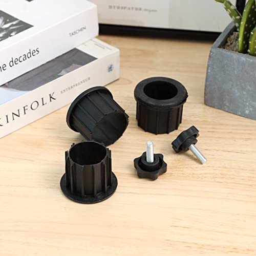 6PCS Umbrella Parasol Base Stand Hole Ring Plug Cover and Cap, 1.5 Inch and 1.9 Inch, Patio Umbrella Stand Replacement Parts for Patio Table, Balcony, Decks, Docks, Backyard, Black