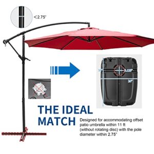 Tangkula Wheeled Weight Base, for Universal Patio Cantilever Offset Umbrella, 210 lbs Sand and 132 lbs Water Refillable Design, Mobile Umbrella Stand with Grooves and Pre-Install Cross Base (Black)