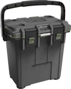 pelican 20 quart elite cooler (gun metal/od green)