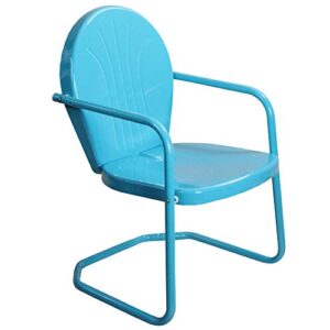 northlight 34-inch outdoor retro tulip armchair, sky blue