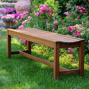 outdoor interiors 60404 3 person backless eucalyptus bench