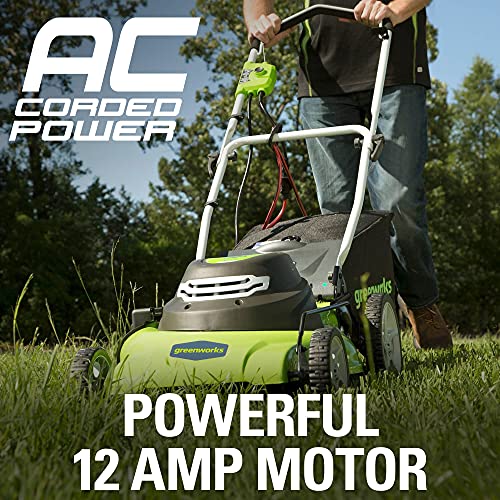 Greenworks 12 Amp 20-Inch 3-in-1Electric Corded Lawn Mower, 25022