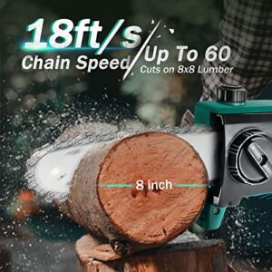 Pole Saws for Tree Trimming, KIMO 13-Foot Max. Reach Telescoping Cordless Electric Pole Saw, 20V Battery Powered Pole Chainsaw w/ 8-Inch Cutting Bar, 18ft/s Speed, Automatic Chain Lubrication System