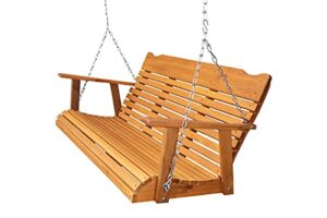 kilmer creek rustic finished 5′ cedar porch swing, amish crafted