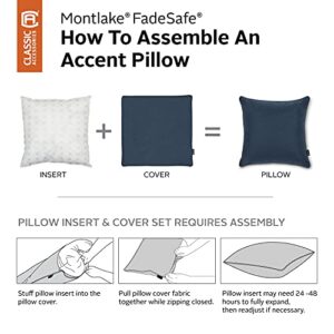 Classic Accessories 56-475-01FadeSafe15501-2PK Montlake FadeSafe Indoor/Outdoor, 20 x 20 x 8 Inch, 2 Pack, Heather Indigo Outdoor Throw Pillows