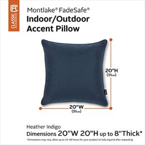 Classic Accessories 56-475-01FadeSafe15501-2PK Montlake FadeSafe Indoor/Outdoor, 20 x 20 x 8 Inch, 2 Pack, Heather Indigo Outdoor Throw Pillows