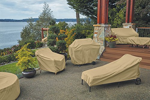 Classic Accessories Terrazzo Water-Resistant 94 Inch Round Patio Table & Chair Set Cover, Outdoor Table Cover