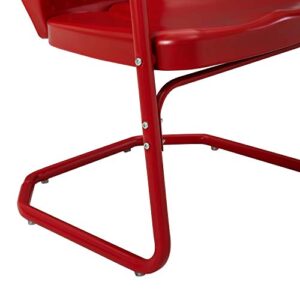 Crosley Furniture Ridgeland Retro Metal Chair, Red