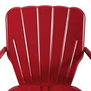 Crosley Furniture Ridgeland Retro Metal Chair, Red