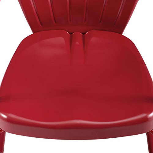 Crosley Furniture Ridgeland Retro Metal Chair, Red