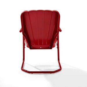 Crosley Furniture Ridgeland Retro Metal Chair, Red