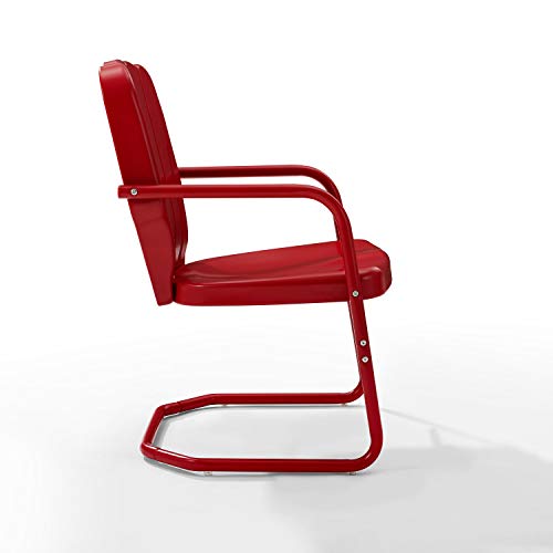 Crosley Furniture Ridgeland Retro Metal Chair, Red