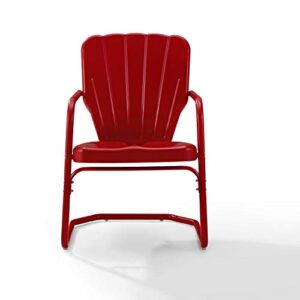 Crosley Furniture Ridgeland Retro Metal Chair, Red