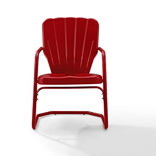 Crosley Furniture Ridgeland Retro Metal Chair, Red