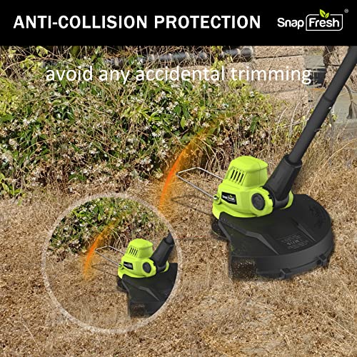 Cordless String Trimmer - SnapFresh Battery Operated LawnTrimmer, 20V Line String Trimmer with Battery & Charger for Adjustable Angle Cutting, Lightweight String Trimmer / Edger in Garden & Outdoor