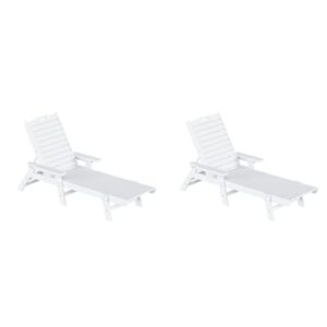 WO Poly Reclining Chaise Lounge (Set of 2), White