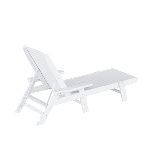 WO Poly Reclining Chaise Lounge (Set of 2), White