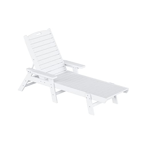 WO Poly Reclining Chaise Lounge (Set of 2), White