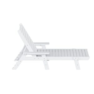 WO Poly Reclining Chaise Lounge (Set of 2), White