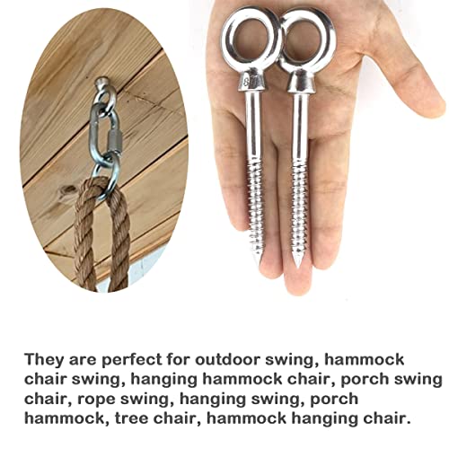 Abimars Marine Grade Hammock Hanging Kit by Load Capacity 650lbs, 316 Stainless Steel Hammock Hooks for Hammock Stand, Yoga & Brazilian Hammocks, Swing Chair, Indoor & Outdoor (4 Pack)