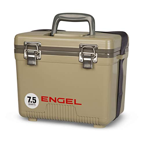 Engel UC7 7.5qt Leak-Proof, Air Tight, Drybox Cooler and Small Hard Shell Lunchbox for Men and Women in Tan