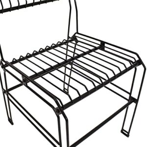 Sunnydaze Modern Wire Armless Dining Chair - Indoor/Outdoor Steel Wire Furniture for Patio, Sunroom, Deck, or Living Room - Black - 23.75-Inch H