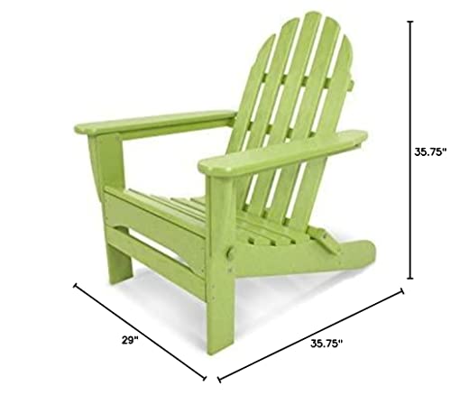 POLYWOOD AD5030LI Classic Folding Adirondack Chair, 29W x 35D x 34H, Lime