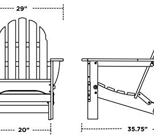 POLYWOOD AD5030LI Classic Folding Adirondack Chair, 29W x 35D x 34H, Lime