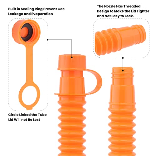 Gas Can Spout Replacement, Gas Can Nozzle Kit with Screw Collar Caps, Gasket Stopper,and 2 Kinds Gas Can Vent Cap for Most Style Gas Can, Highly Fitted, Smoothly Flow (4 Kit)