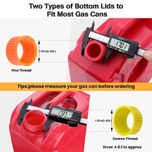 Gas Can Spout Replacement, Gas Can Nozzle Kit with Screw Collar Caps, Gasket Stopper,and 2 Kinds Gas Can Vent Cap for Most Style Gas Can, Highly Fitted, Smoothly Flow (4 Kit)