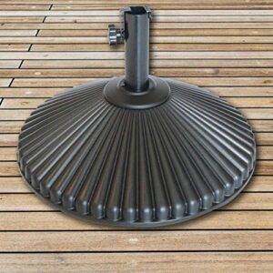 Abba Patio 50lb Patio Umbrella Base Water Filled 23" Round Recyclable Plastic Outdoor Market Umbrella Stand Base for Deck, Lawn, Garden, Black