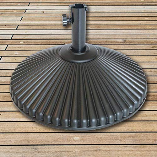 Abba Patio 50lb Patio Umbrella Base Water Filled 23" Round Recyclable Plastic Outdoor Market Umbrella Stand Base for Deck, Lawn, Garden, Black