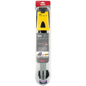 Oregon 18-inch PowerSharp Starter Kit with Bar, Sharpener, and 62 Drive Link PowerSharp Chain, 3/8" Low Profile, .050" Gauge, Portable Sharpening Tool for Chainsaws (541662),Grey/Yellow