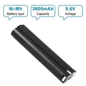 Upgraded 3600mAh Ni-Mh 9.6 Volt Replacement Battery Compatible with Makita 9.6V Battery 9000 9033 193890-9 192696-2 632007-4 6096D 6093D DA391D 6095D 5090D 4390D Cordless Tools Batteries 2-pack