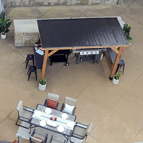 Backyard Discovery Saxony XL Grill Gazebo, 2 full Size Grills, Griddles or Smokers Steel Metal Roof, Wind Resistant - 100 mph, Supports 30 In of Snow, Electrical Outlet, USB, Grilling Hooks