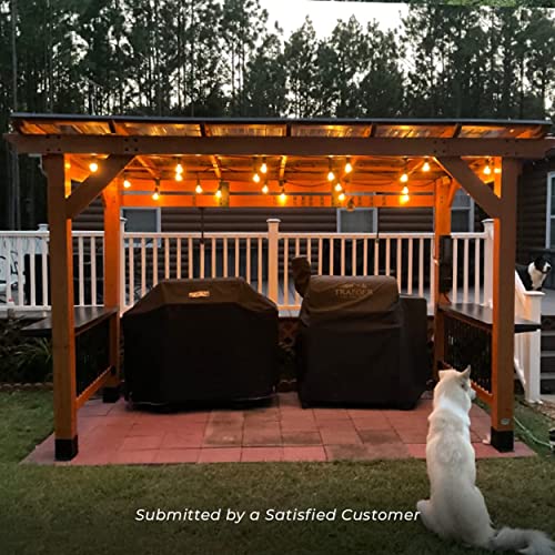 Backyard Discovery Saxony XL Grill Gazebo, 2 full Size Grills, Griddles or Smokers Steel Metal Roof, Wind Resistant - 100 mph, Supports 30 In of Snow, Electrical Outlet, USB, Grilling Hooks