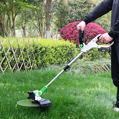 SOYUS Weed Wacker 12 Inch String Trimmer Cordless 20v Electric Weed Wacker, 2 Pcs 2.0Ah Battery Powered Weed Trimmer/Edger, Lightweight Grass Trimmer with 8 Pcs Replacement Spool Trimmer Lines