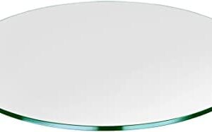 24" Inch Round Glass Table Top - Tempered - 1/2" Inch Thick - Flat Polished