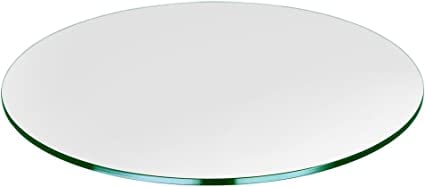 24" Inch Round Glass Table Top - Tempered - 1/2" Inch Thick - Flat Polished