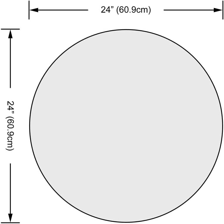 24" Inch Round Glass Table Top - Tempered - 1/2" Inch Thick - Flat Polished